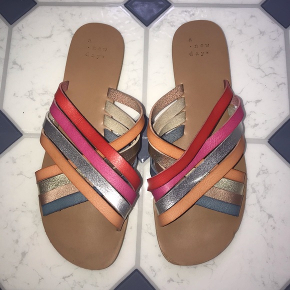 Shoes | Colorful Striped Sandals | Poshmark